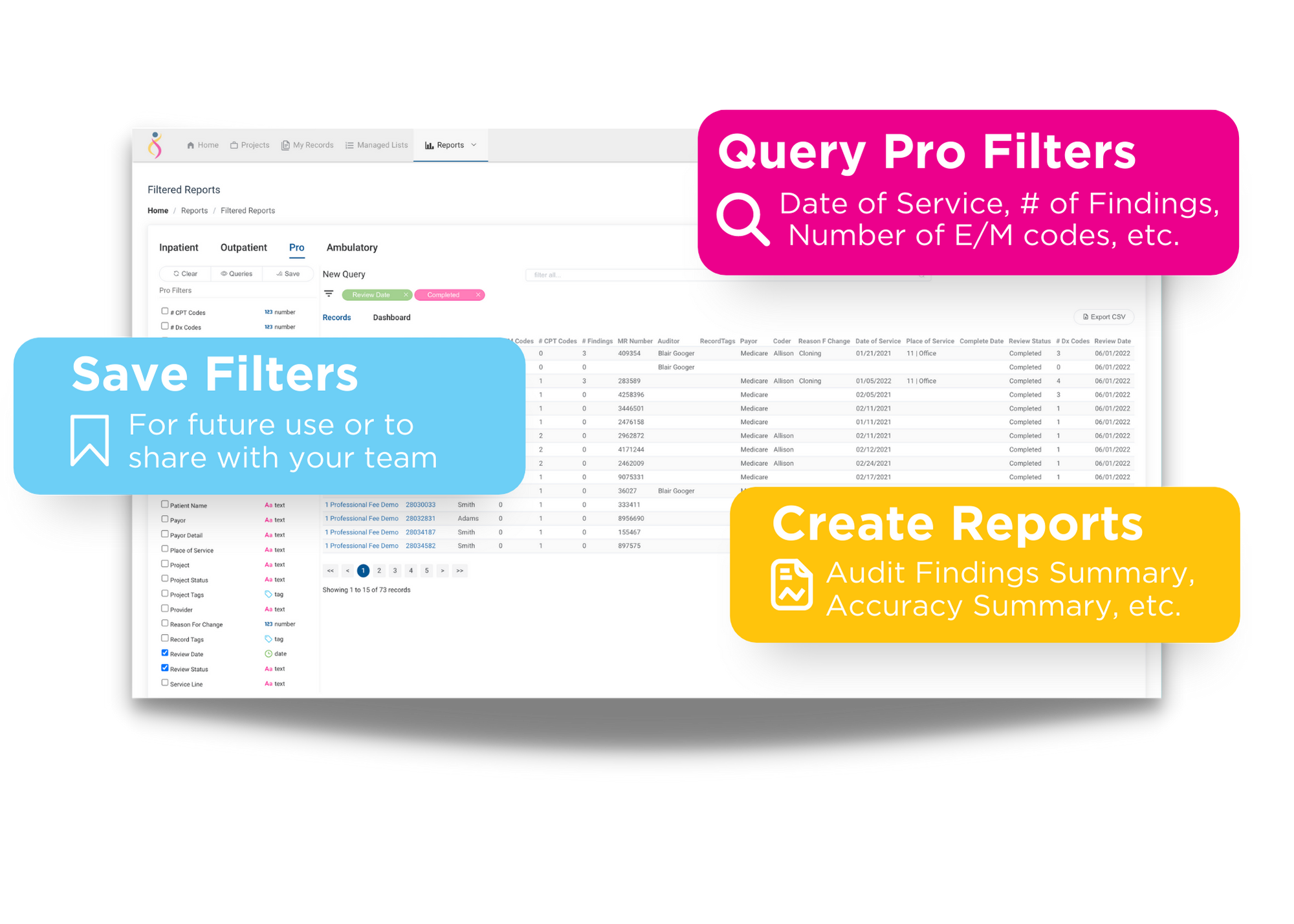 Profee Medical Coding Audit Tool - Atom Audit